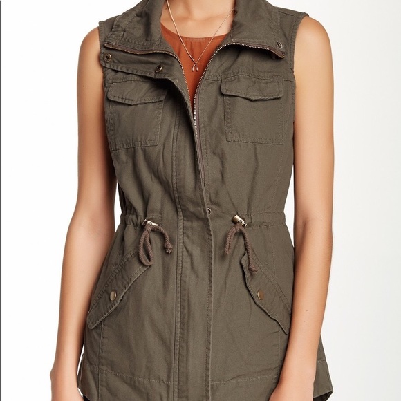 Sebby | Jackets & Coats | Sebby Utility Vest In Olive Green Color ...
